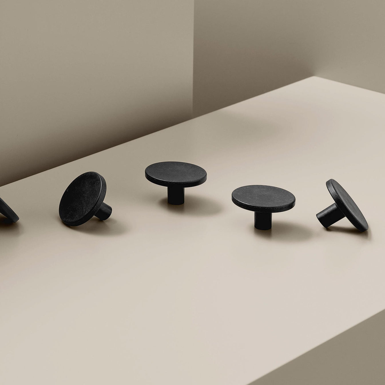 Furnipart Recycled Handle & Knob Plato / Square 10 Black Sea Plastic E ...